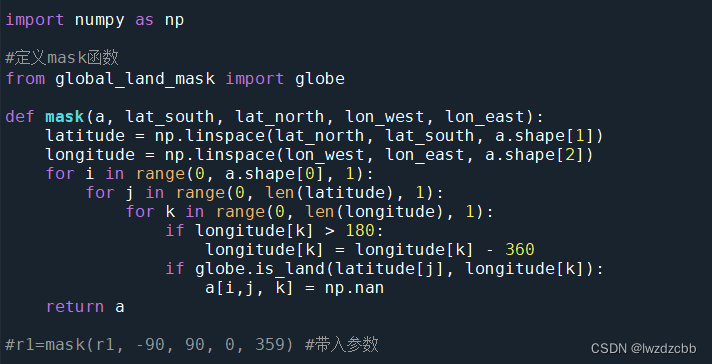 Python 将全球陆地处理为nan值_python 怎么利用coastline将海洋上的数据赋值为nan-CSDN博客