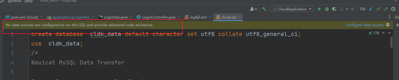 【已解决】idea打开sql文件：no Data Sources Are Configured To Run This Sql And Provide Advanced Code 9095