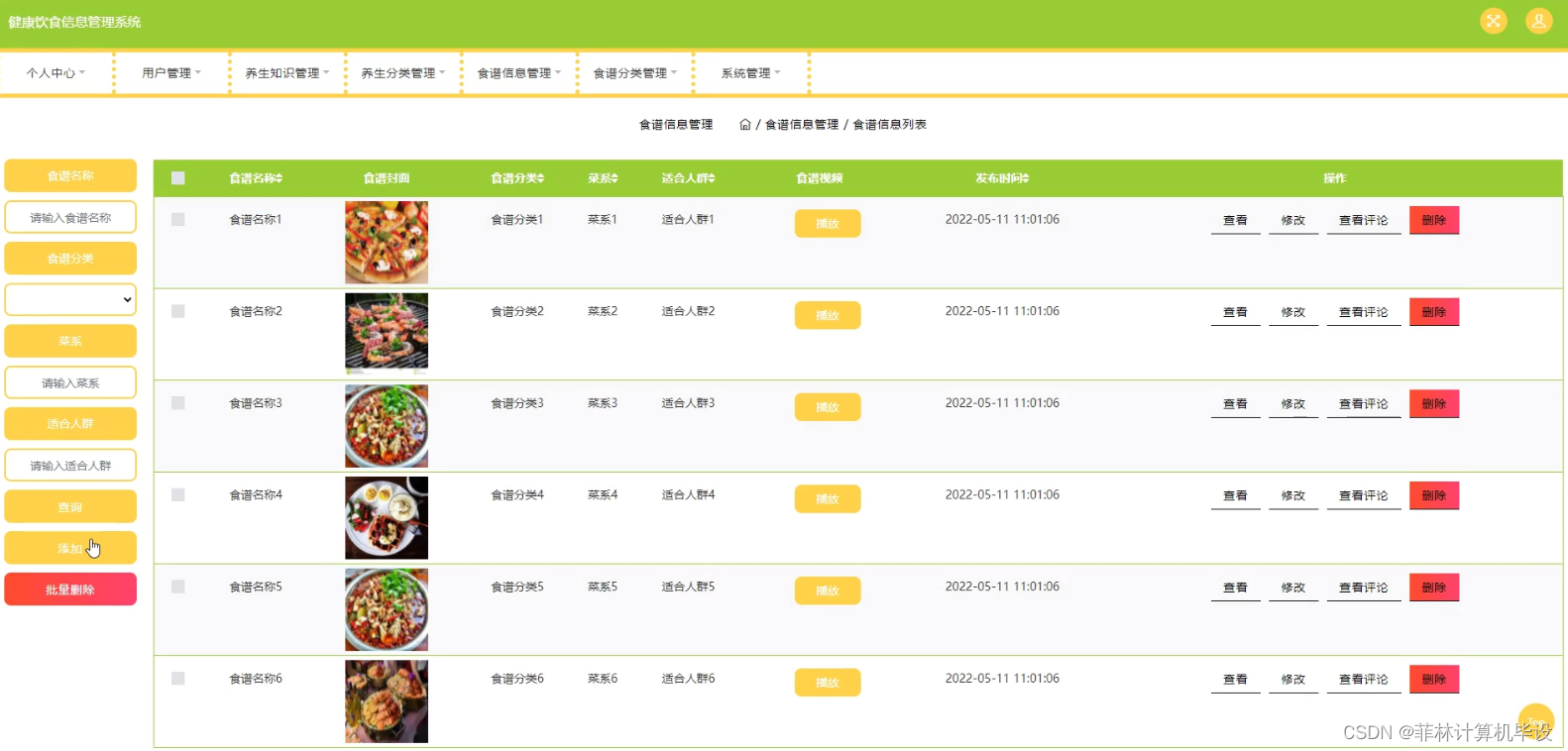 健康饮食信息管理系统jspjavaspringmvcmysqlmybatis健康饮食管理系统 Csdn博客