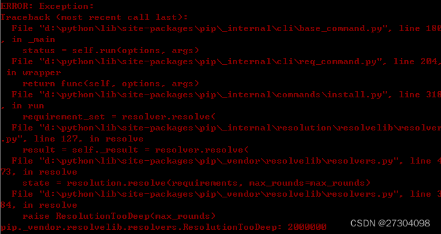python3.8 安装selenium.whl报错INFO:pip is looking at multiple versions of typing-extensions to ...