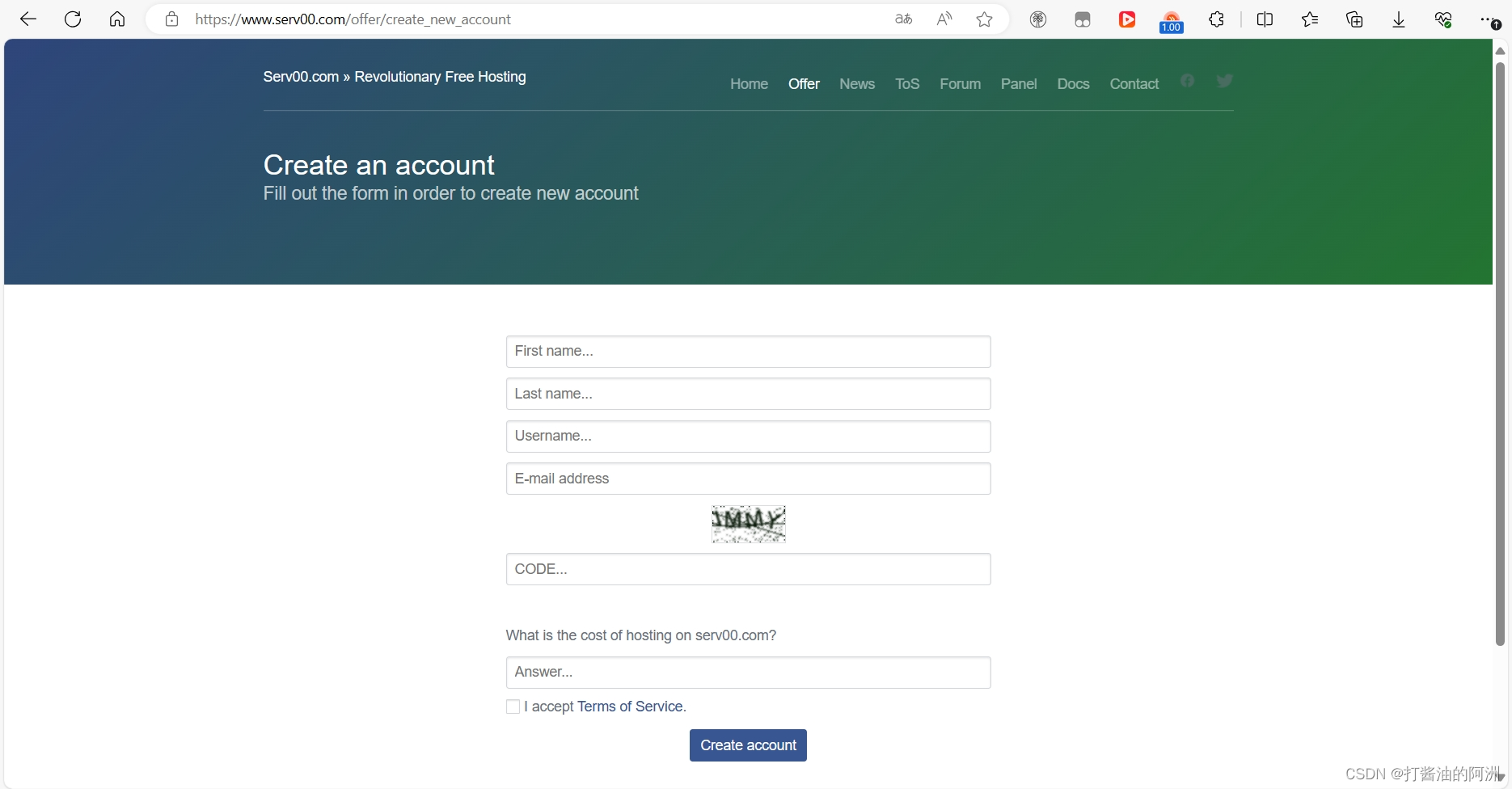 0基础小白注册免费虚拟主机 — 搭建自己的网站_serv00-CSDN博客
