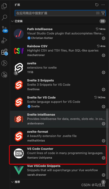 使用VS Code Counter统计代码量-CSDN博客