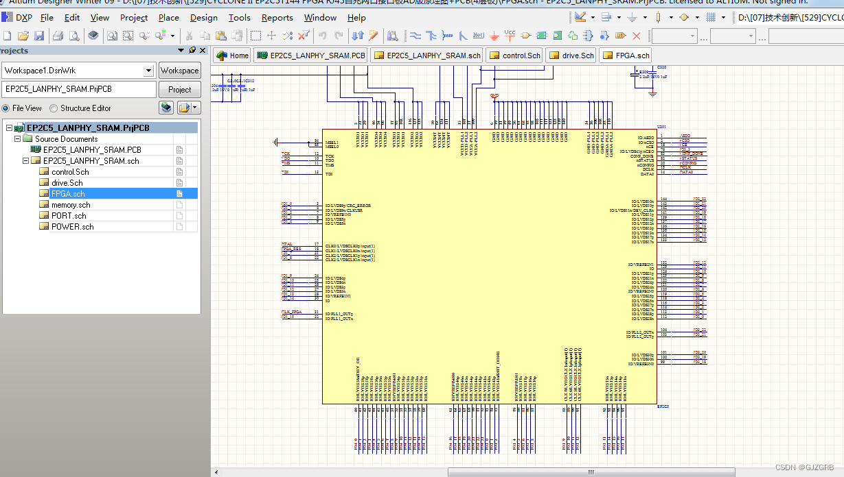 基于ep2c5t144芯片设计cyclone2 Fpga Rj45百兆网口控制板硬件(原理图pcb)工程文件,ad09设计的硬件工程文件ep2c5t144原理图 Csdn博客 1887