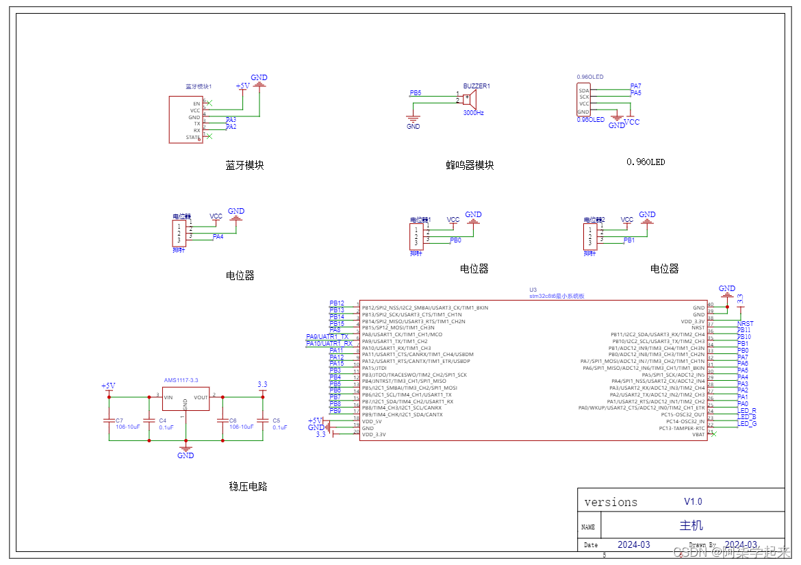 物联网毕设 -- 蓝牙反馈旋转度（HC-08）_hc08蓝牙模块原理图-CSDN博客