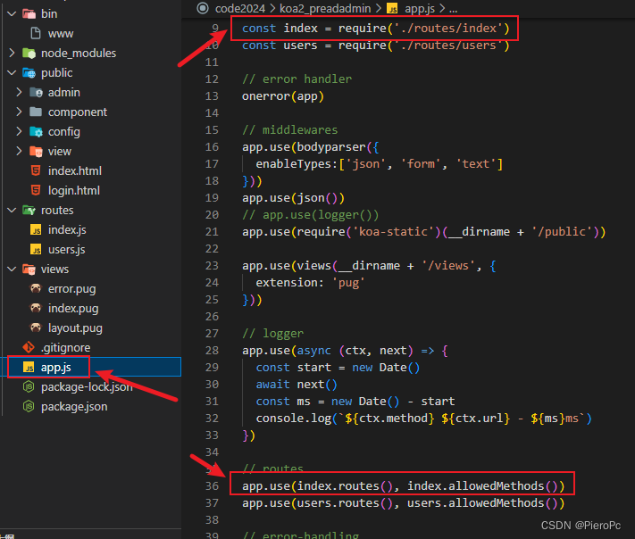 Node.js Koa2框架 Pear Admin Layui后台管理框架 pug模板语言 gitee.com入录代码仓库和.gitignore排除放入仓库文件配置 起步简要记录（一 ...