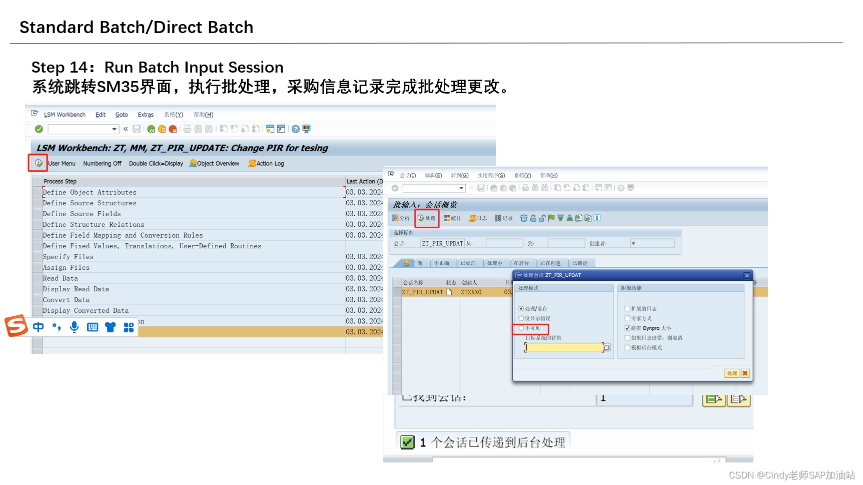 LSMW 功能展示一•Standard Batch/Direct Batch_lsmw怎么把批处理改成单批处理-CSDN博客
