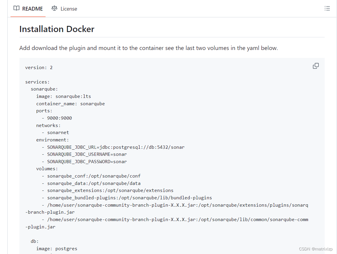 docker compose 下安装 sonarqube（带多分支插件）_docker-compose sonarqube-CSDN博客