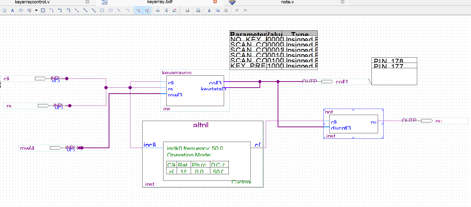 EDA实验-----4*4矩阵键盘模拟音符测试（Quartus II ）_eda课程设计quartus2中蜂鸣器怎么找-CSDN博客