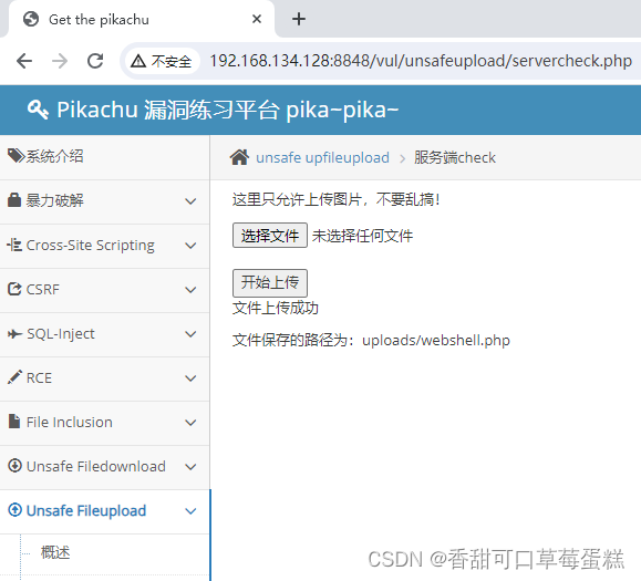Pikachu 靶场 Unsafe Fileupload 通关解析_pikachu fileupload-CSDN博客