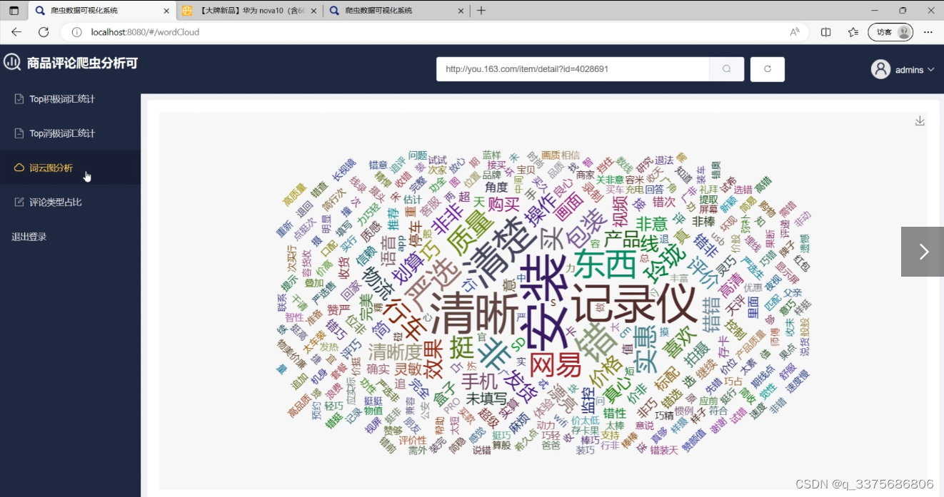 基于python商品评论数据采集分析可视化系统 Flask框架 爬虫（建议收藏） Flask 评论点赞 数据库 Csdn博客