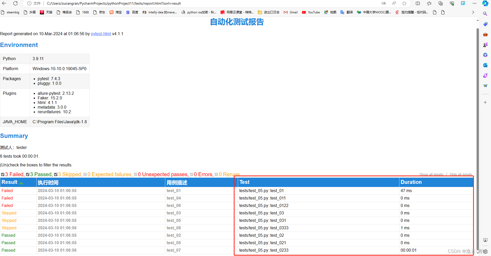 pytest-html插件配置生成新的HTML测试报告-CSDN博客