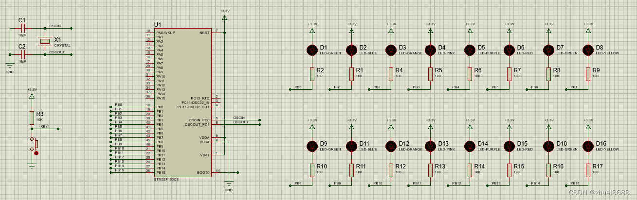 Proteus8.0仿真应用设计（一）基于FreeRTOS、STM32F103C8的多样流水灯应用设计仿真_proteus freertos使用-CSDN博客