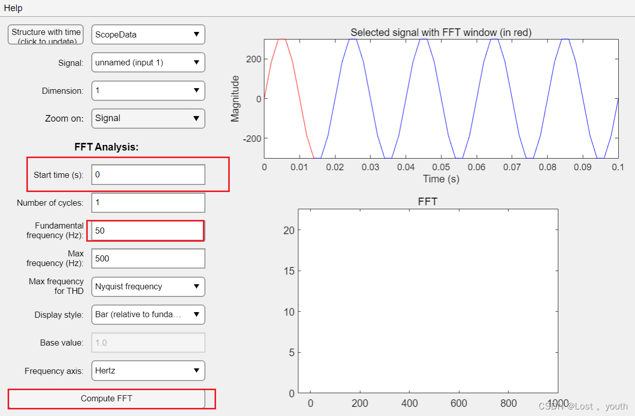 对Scope中输出数据进行FFT分析，得到THD值_fftscope-CSDN博客