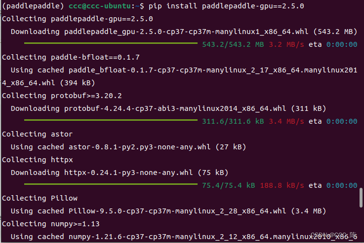 【Ubuntu22.04安装Paddlepaddle2.5.0】安装记录及各种踩坑记录_ubuntu paddle-CSDN博客