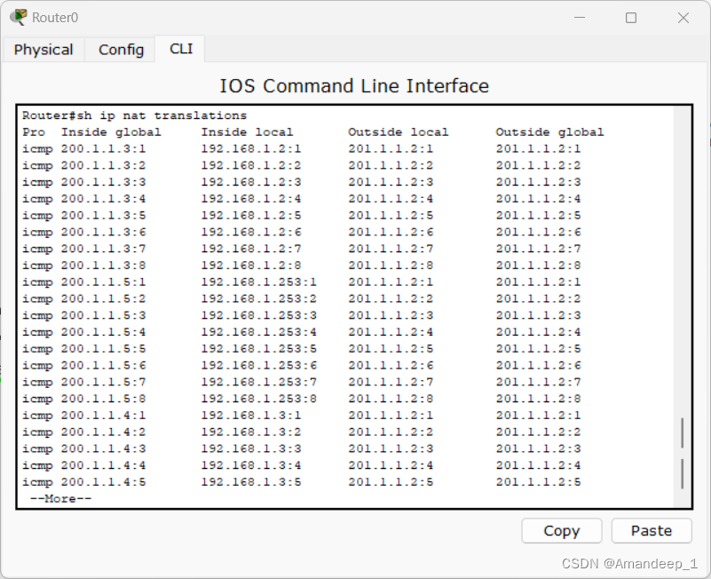 计算机网络思科模拟器NAT地址转换_ip nat pool dzc 200.10.10.1 200.10.10.1 netmask 25-CSDN博客