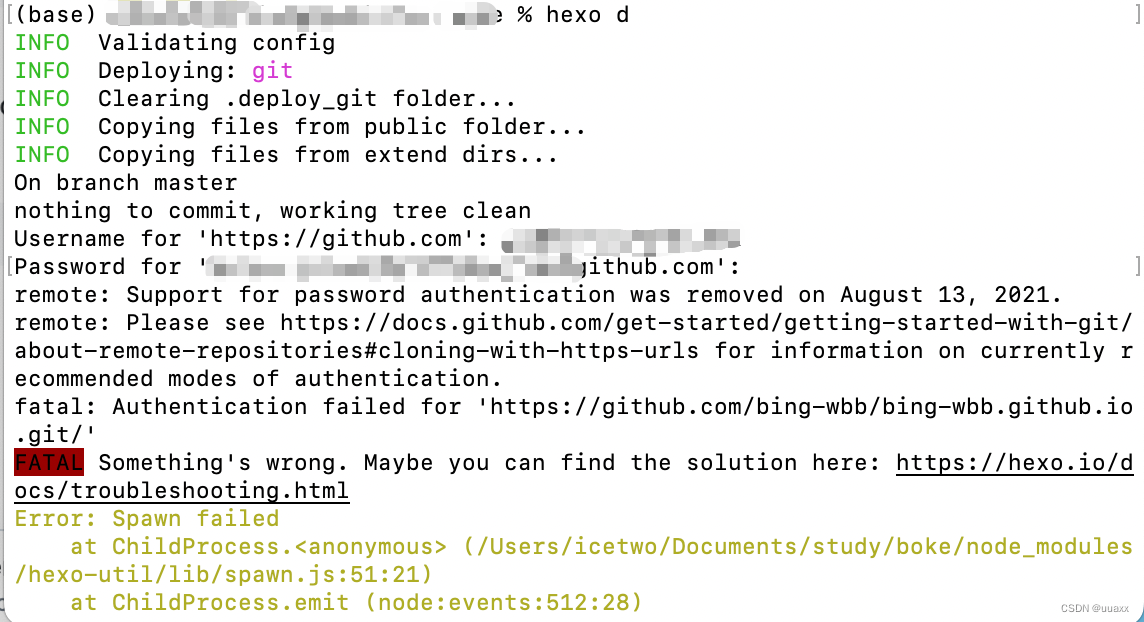 Git 在hexo d上传时出现的Username for ‘https://github.com‘问题解决：_username for github-CSDN博客