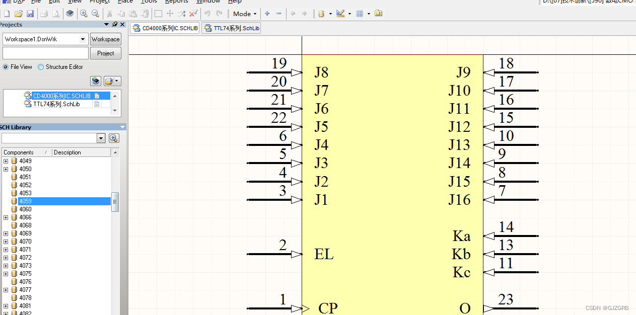 常用数字电路 CMOS TTL74系列 CD4000系列芯片AD原理图封装库（原理图器件库合集）_ad中74系列元件库-CSDN博客