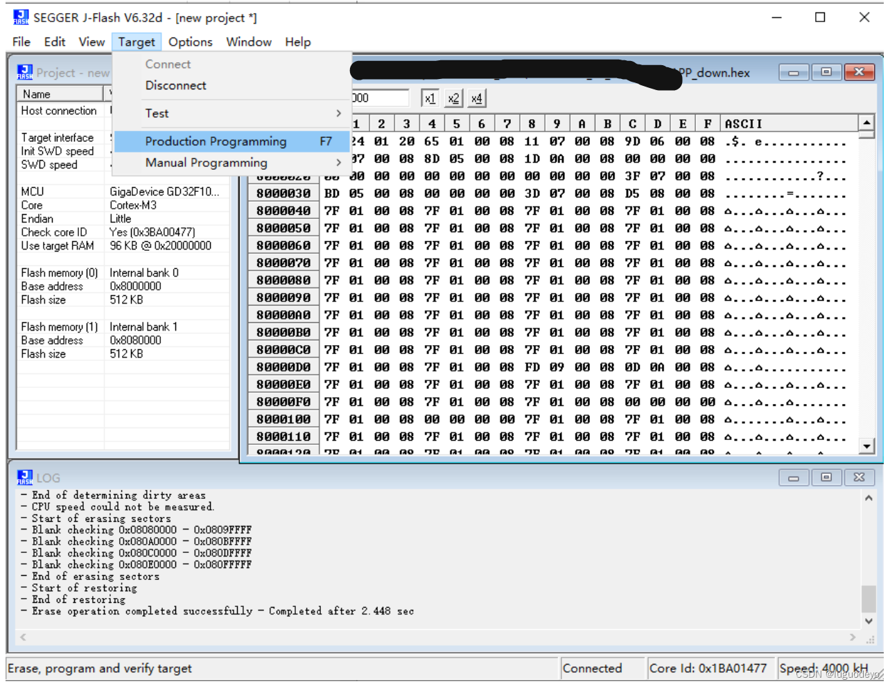MCU单片机独立烧写HEX程序文件说明（使用J-flash）_gd32使用jlink烧写hex-CSDN博客