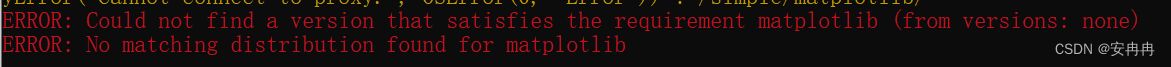 ERROR: Could not find a version that satisfies the requirement matplotlib (from versions: none ...