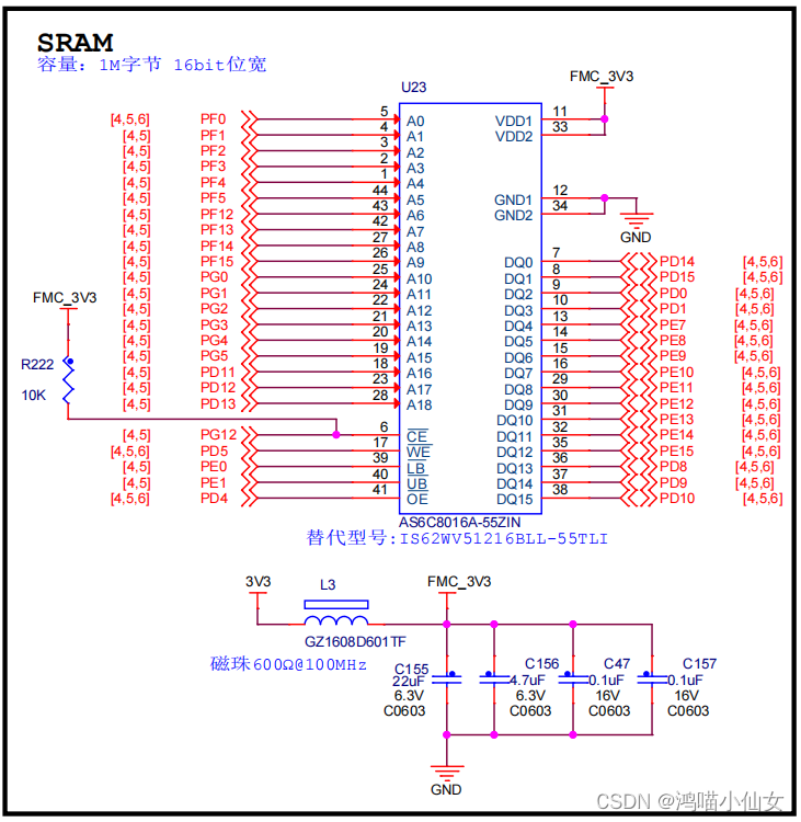 【hm】stm32f407 Hal库 Sram内存扩展 测试stm32内存扩展 Csdn博客 