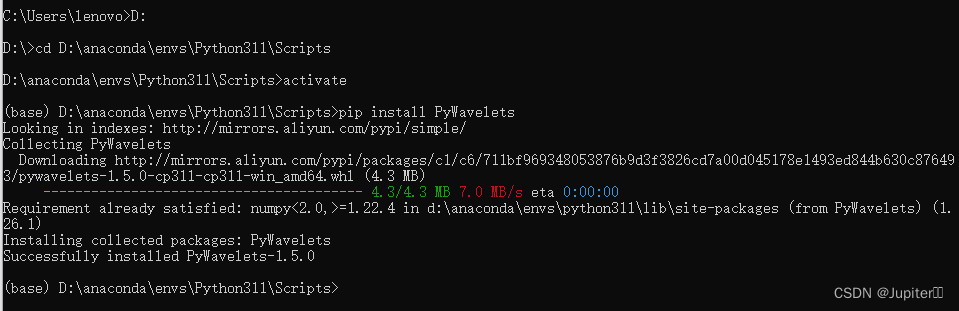 Python安装小波变换pywt库 Csdn博客 3504