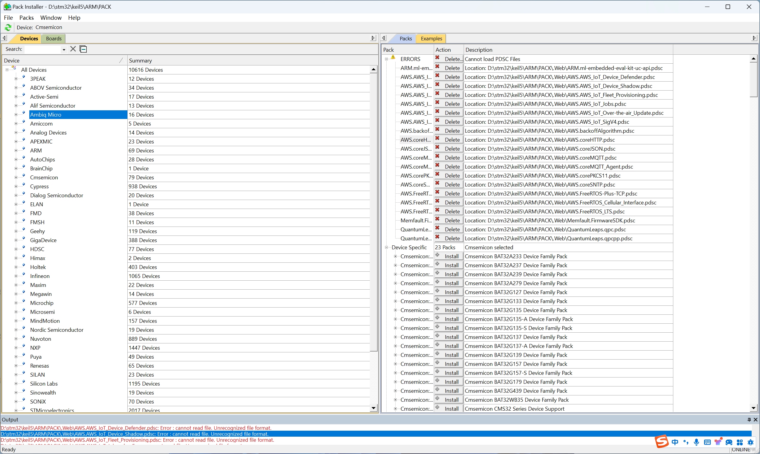按照教程安装了keil5 提示报错cannot read file, Unrecognized file format_keil读取pack出现cannot read file-CSDN博客