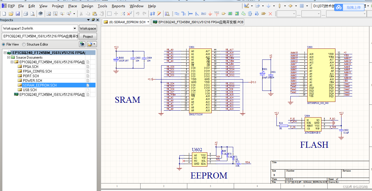 EP1C6Q240_FT245BM_IS61LV51216 FPGA应用开发板 AD版原理图+PCB文件+FPGA源码_fpga is61lv2568l地址-CSDN博客