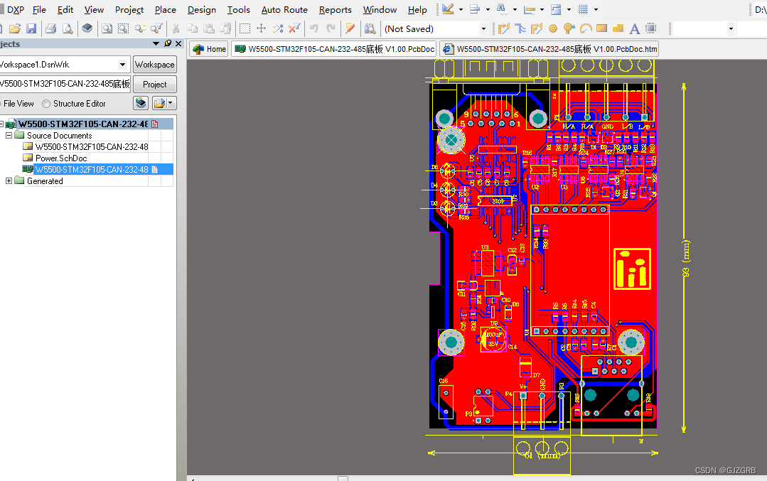 STM32F105单片机W5500核心板+CAN-RS485应用底板控制板硬件（原理图+PCB）+软件源代码_w5500 pcb-CSDN博客