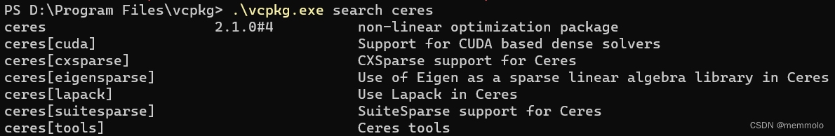 【Windows通过VCPKG配置Ceres环境】_ceres windows-CSDN博客