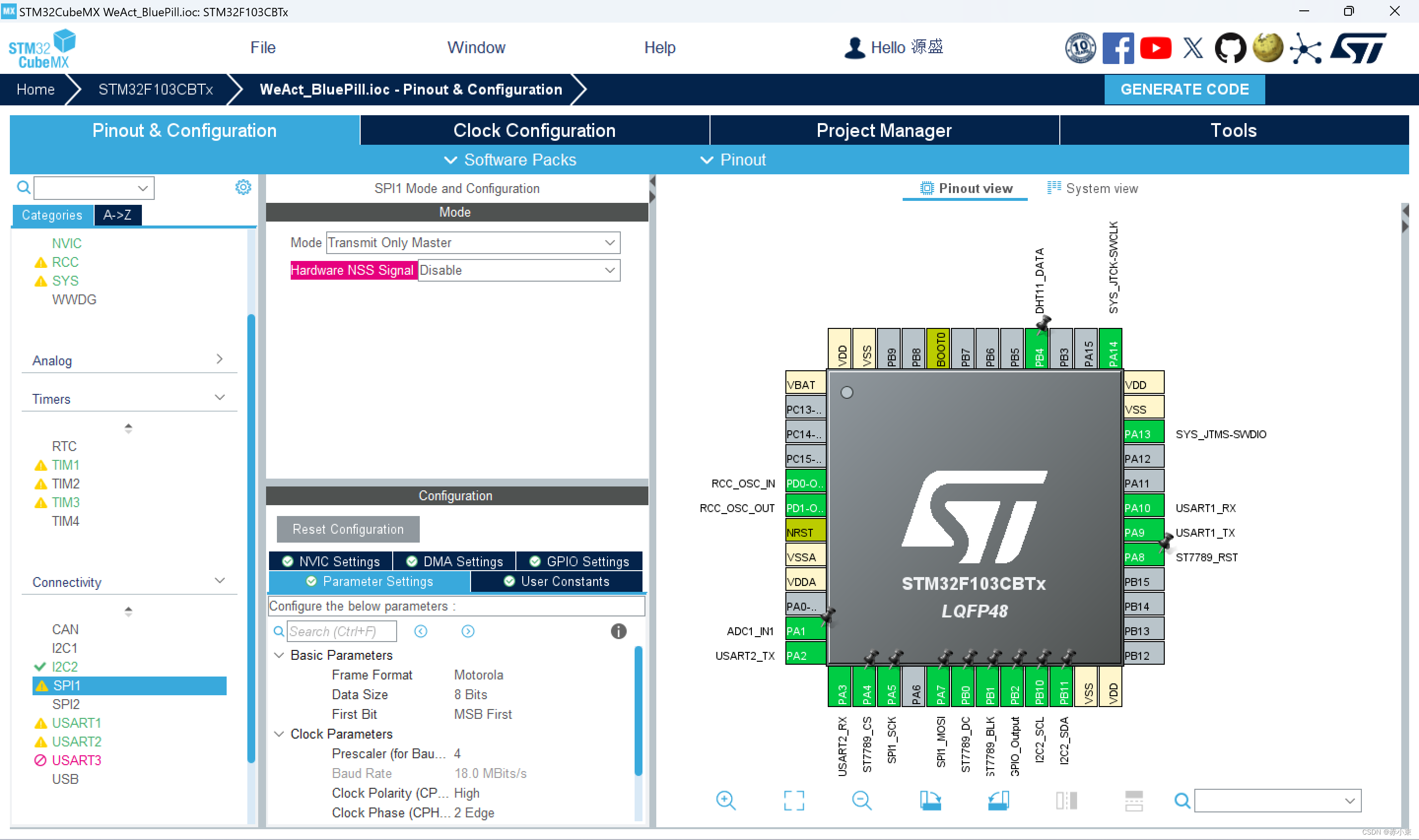 [STM32 HAL]STM32F103CxT6_BluePill DHT11获取温湿度值并且显示到ST7789TFT-LCD_stm32f103rct6 dht11在s7789上显示-CSDN博客