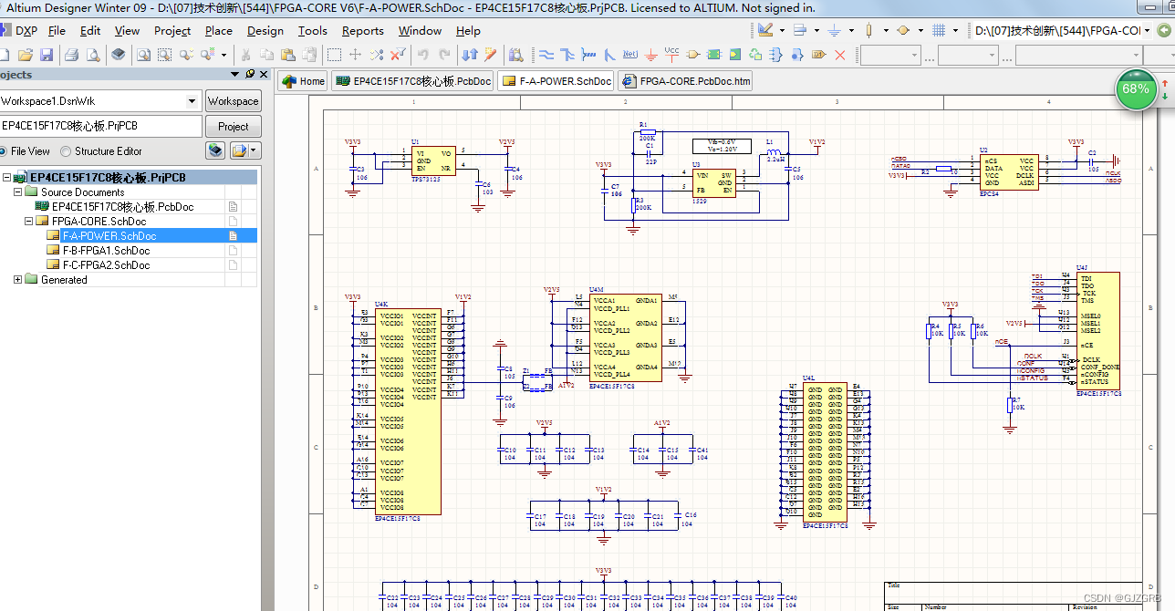Altera Cyclone4 Fpga Ep4ce15f17c8核心板硬件（原理图pcb）工程文件，ad09设计的项目工程文件ep4ce15f17c8芯片引脚图 Csdn博客 9109