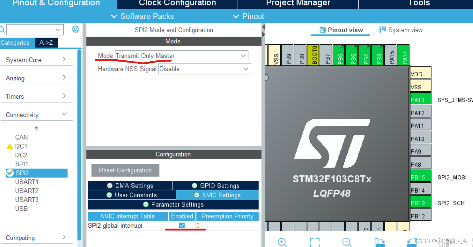 使用STM32F103C8T6单片机的SPI接口连接1.8寸TFT屏幕_stm32f103c8t6 spi-CSDN博客
