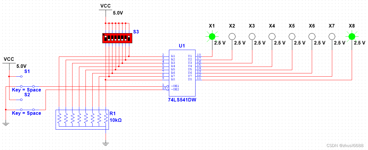 Multisim14.0仿真应用设计（六十二）74LS541 缓冲器应用仿真-CSDN博客