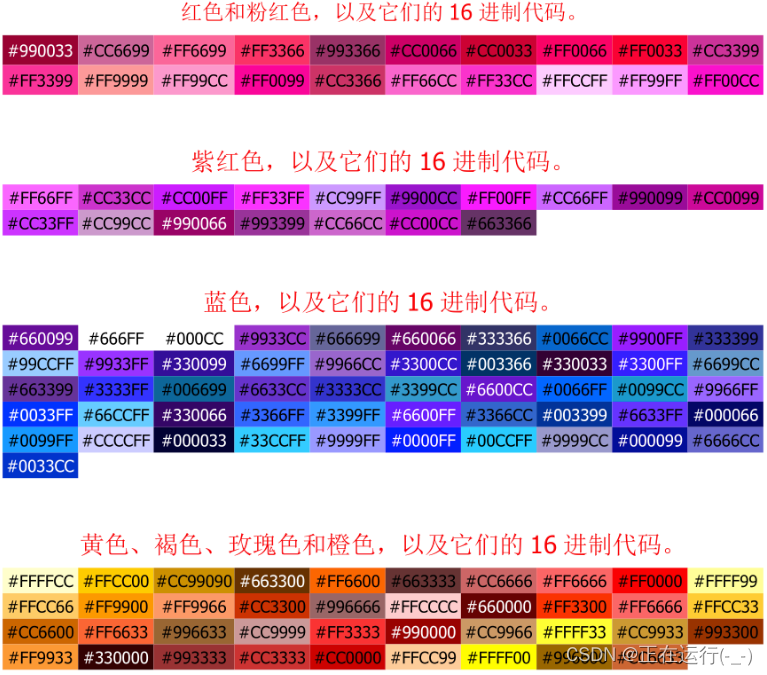 颜色代码对照表_颜色代码表-CSDN博客