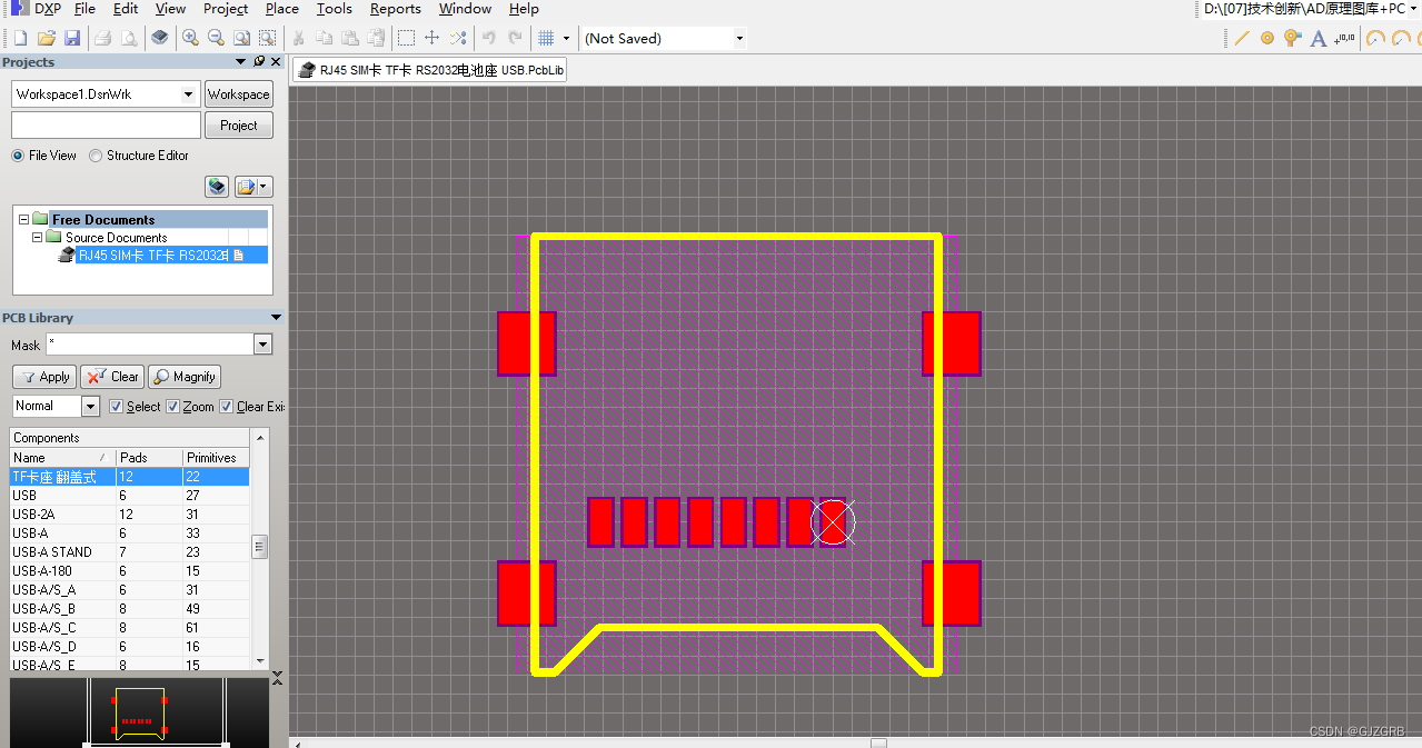 常用 RJ45 USB SIM卡 TF卡 SATA HDMI MINI PCIE 插座硬件封装Altium库 AD元件库 （PCB封装库)-CSDN博客