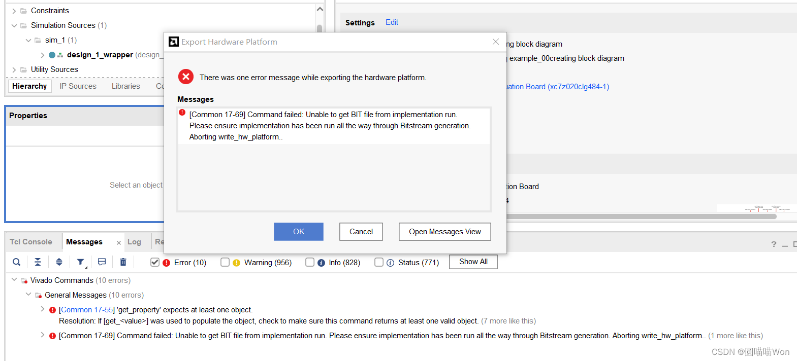 【持续更新】学习FPGA时遇到的报错_[common 17-69] command failed: unable to get bit f-CSDN博客