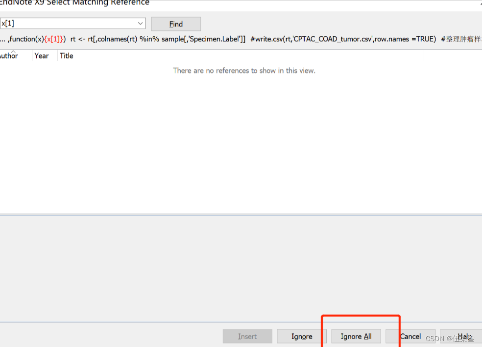 Word显示EndNote X9 Select Matching Reference,There are no references to…；Select a Reference ...