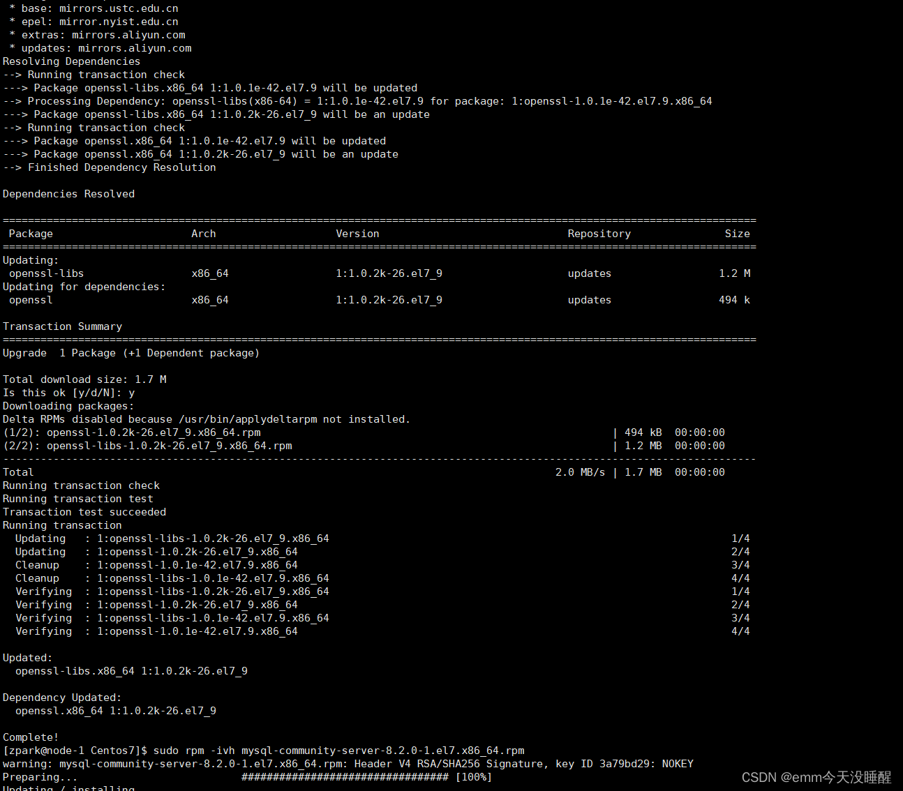 linux安装mysql出现报错warning: mysql-community-server-8.2.0-1.el7.x86_64.rpm: Header V4 RSA/SHA256 ...