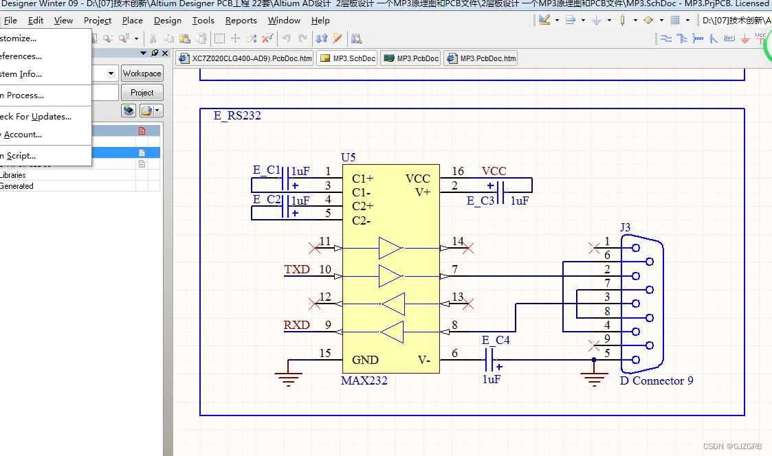 基于mega16L+ STA013设计 MP3播放器硬件评估板（原理图+PCB+封装库）工程文件._admp3原理图文件-CSDN博客
