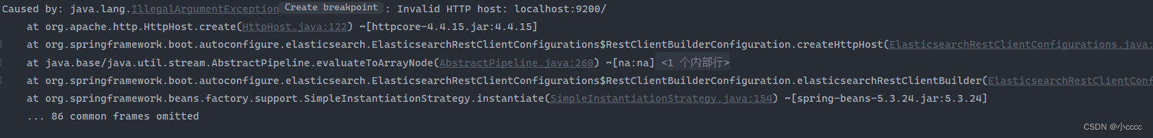 关于SpringBoot整合elasticsearch出现Invalid HTTP host: localhost:9200/报错_springboot使用elasticsearch为什么会调 ...