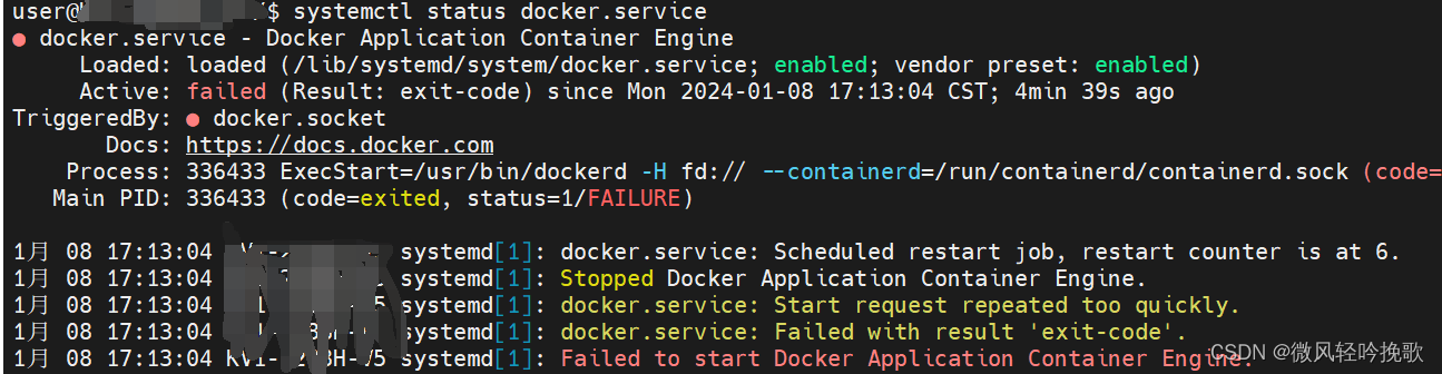 Ubuntu 20.02.4LST安装Docker docker.socket: Failed with result ‘service-start-limit-hit‘修改docker用户组 ...