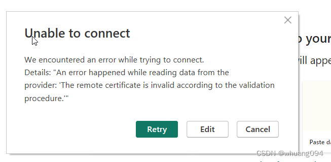 PowerBI 连接pgsql报错 invalid certificate_driver={postgresqlunicode};server=host;port=5432;d-CSDN博客