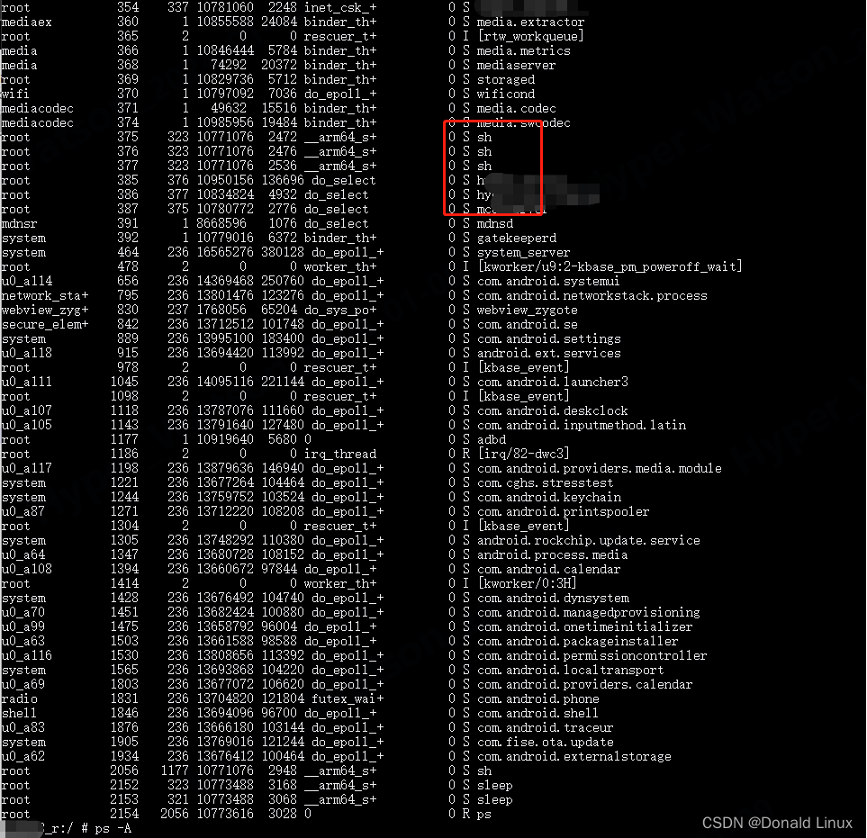 2014-01-09 Android 系统 执行ps命令不显示运行shell脚本的名称，只显示sh.ps -ef 或者 ps -Af。ps | grep ‘xxx.sh‘ | awk ...