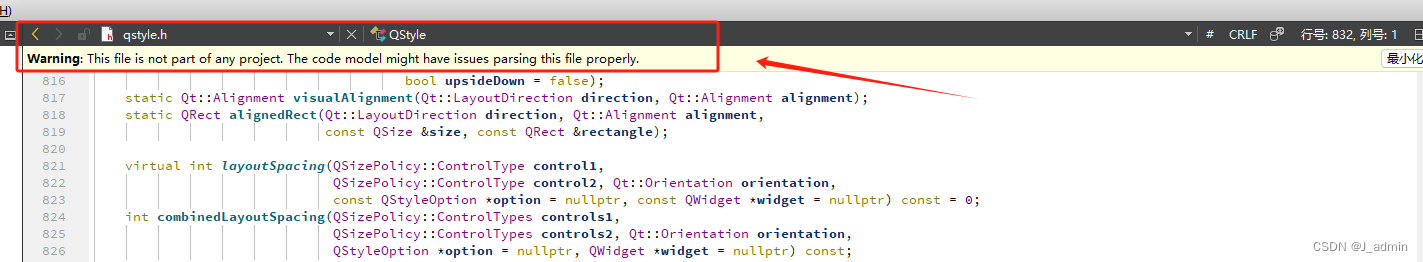 Warning：This file is not part of any project.The code model might have issues parsing this file ...