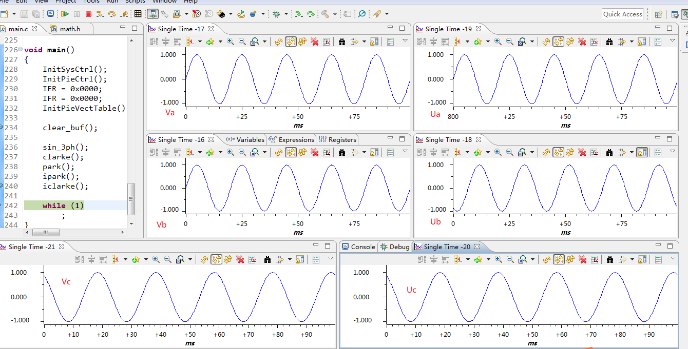 DSP28335在CCS代码实现Clarke、Park变换及反变换_dsp park变换 编程-CSDN博客