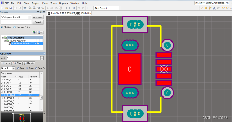 MINI MICRO A型B型D型USB type-c母座 USB 封装库Altium库 AD元件库（ PCB封装库）-CSDN博客