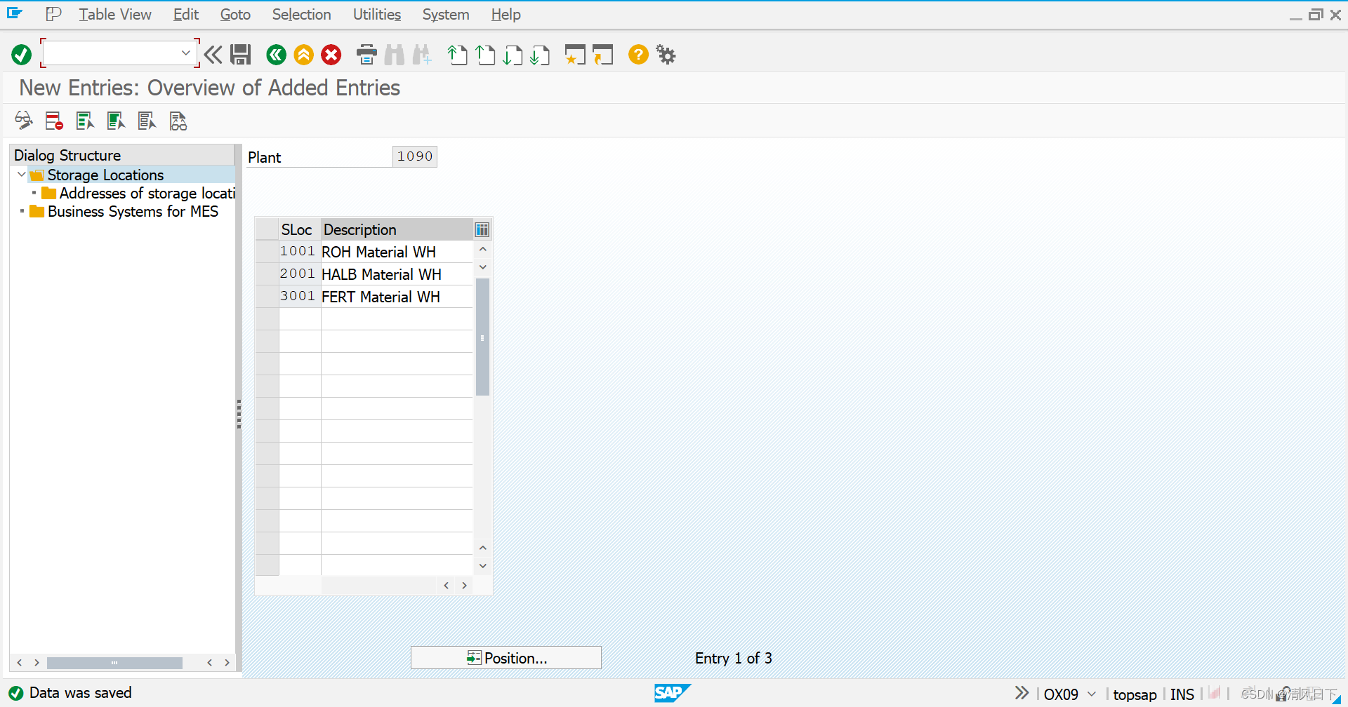 3 MM配置-企业结构-定义-定义库存地点(OX09-Maintain storage location-T001L)&库存地点对应地址和地址 ...
