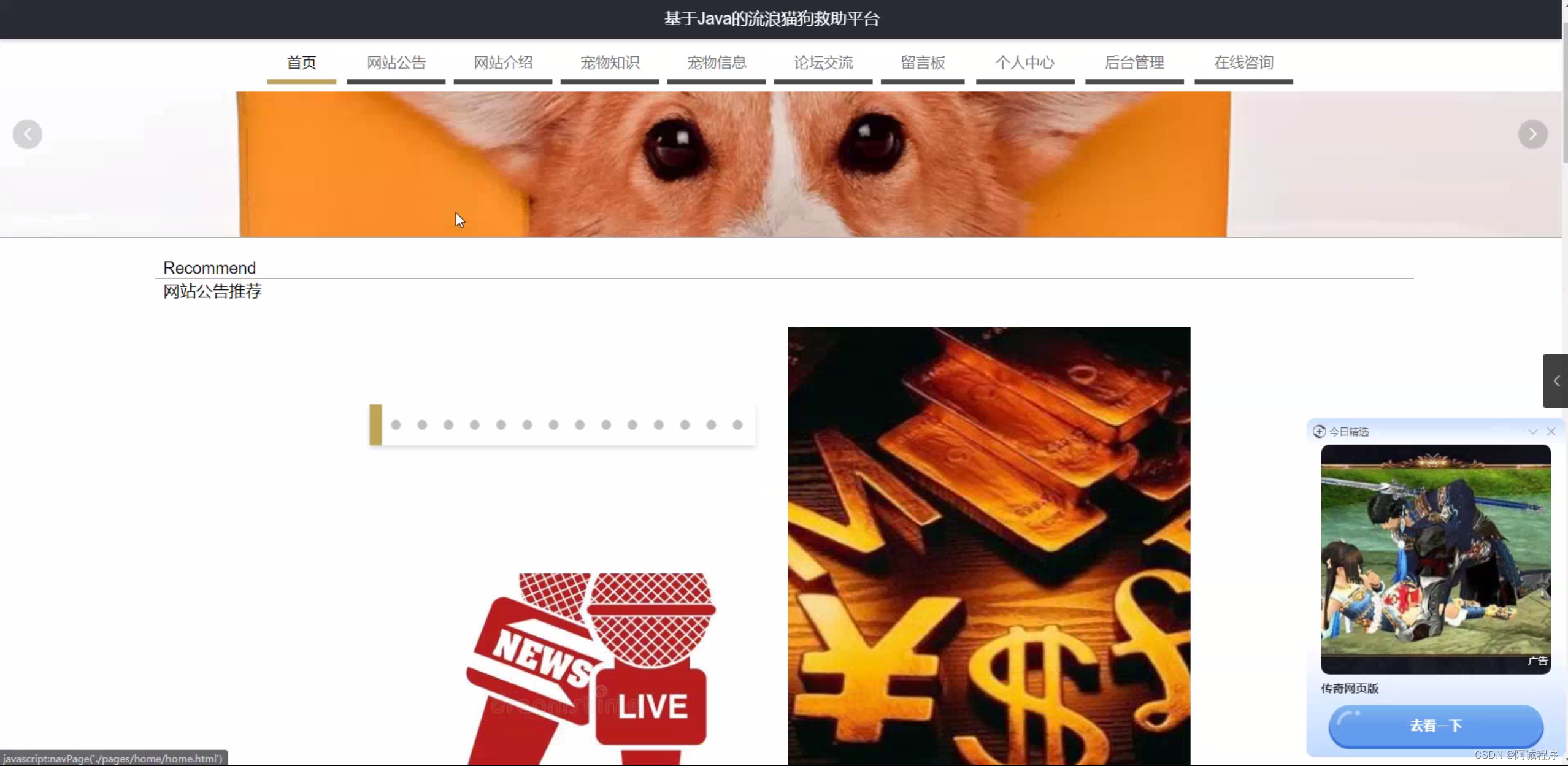 Java基于java的流浪猫狗救助平台源码mysql文档宠物救助java Csdn博客