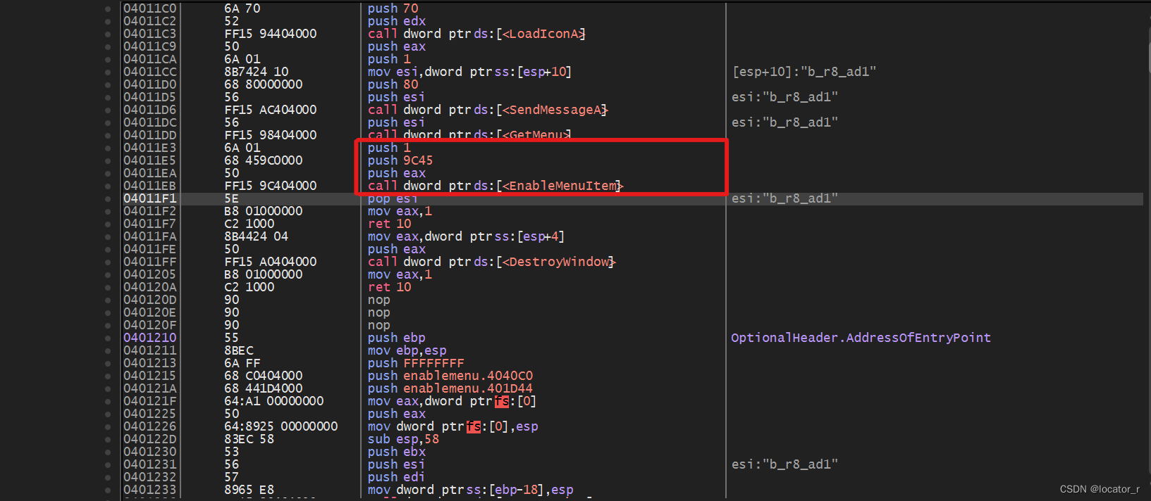 x64dbg破解EnableMenu.exe_x64dbg 打开的exe搜索,里面都是乱码-CSDN博客