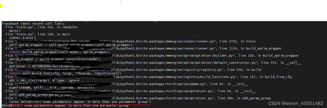 ValueError: some parameters appear in more than one parameter group-CSDN博客